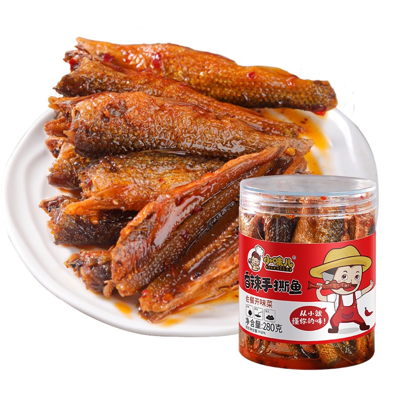 Hunan specialty hand-shredded fish bottled appetizer ready-to-eat meal ...