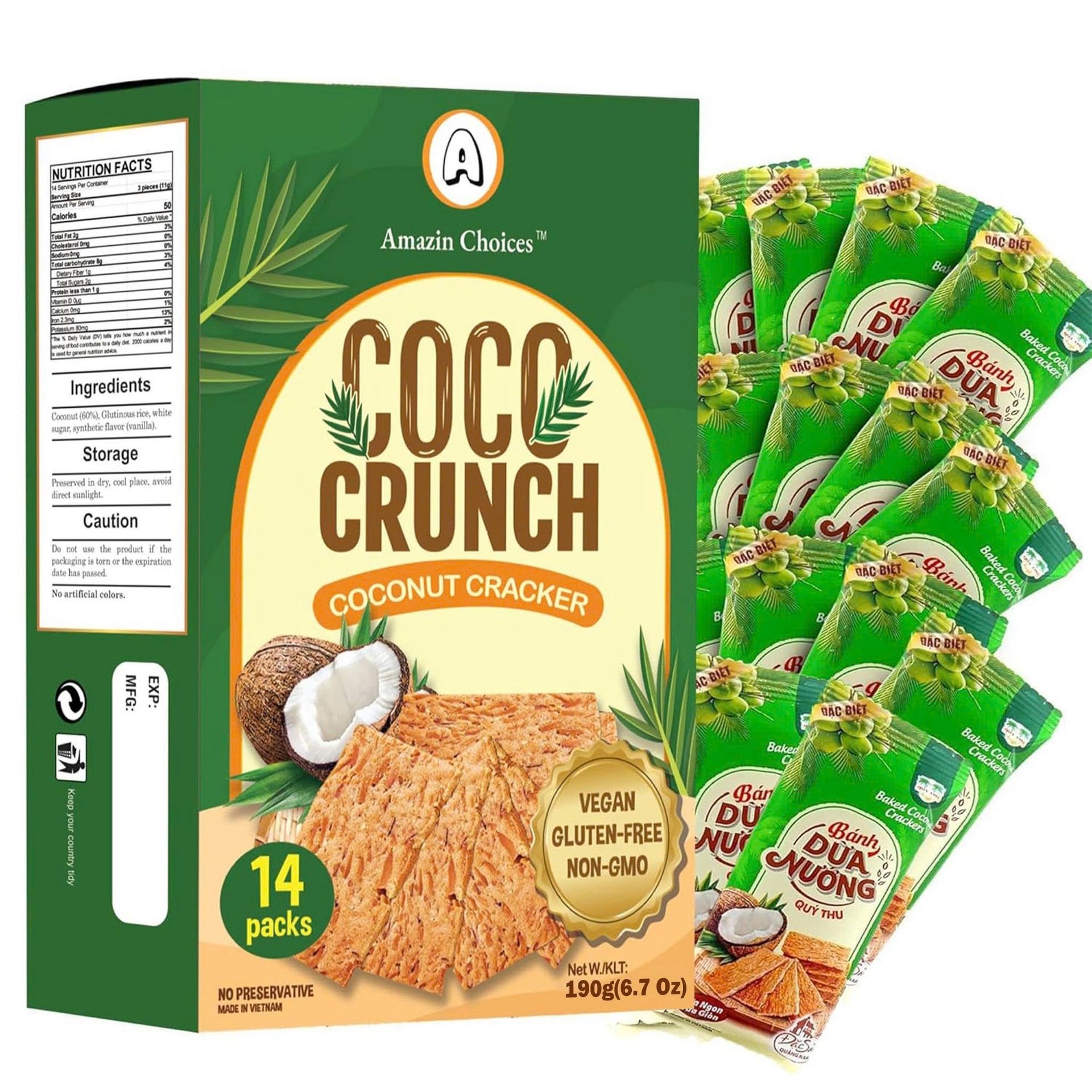 Get Baked coconut crackers 190gr. 1 box*14 counts Delivered | Weee ...