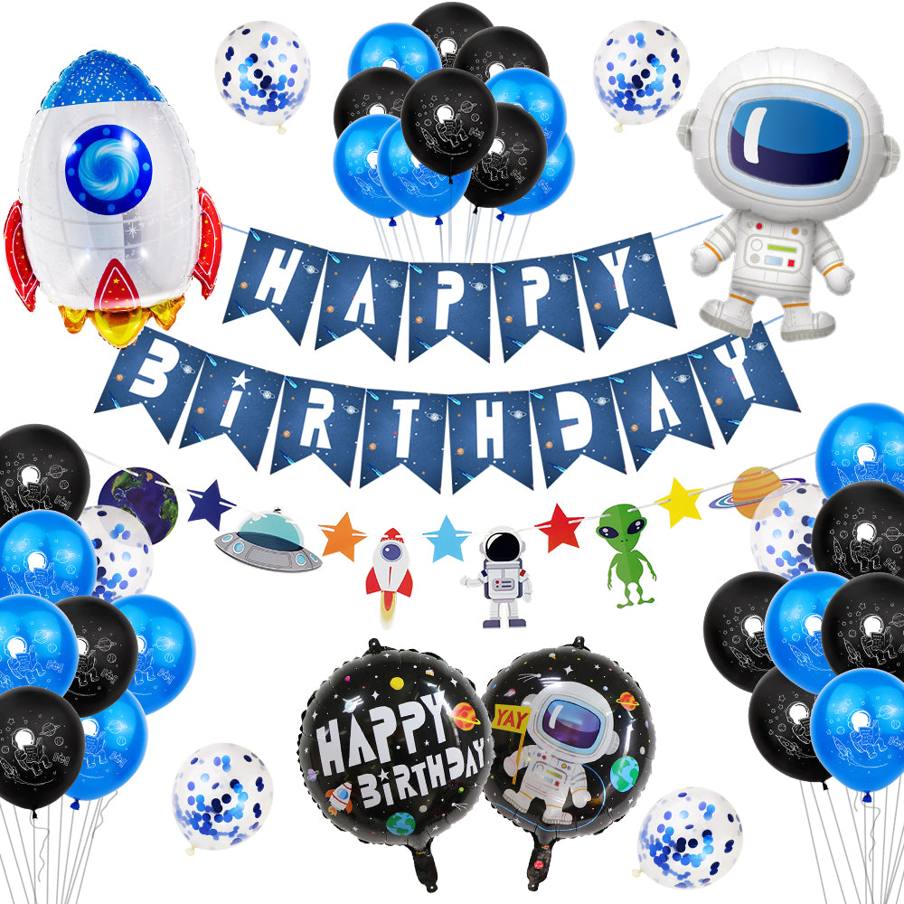Get Outer Space Party Balloons Garland Kit Rocket Astronaut balloons ...