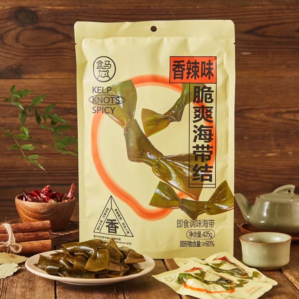 Get Crispy Kelp Knot, Spicy flavor, 425g/bag, Ready-to-eat Snacks ...