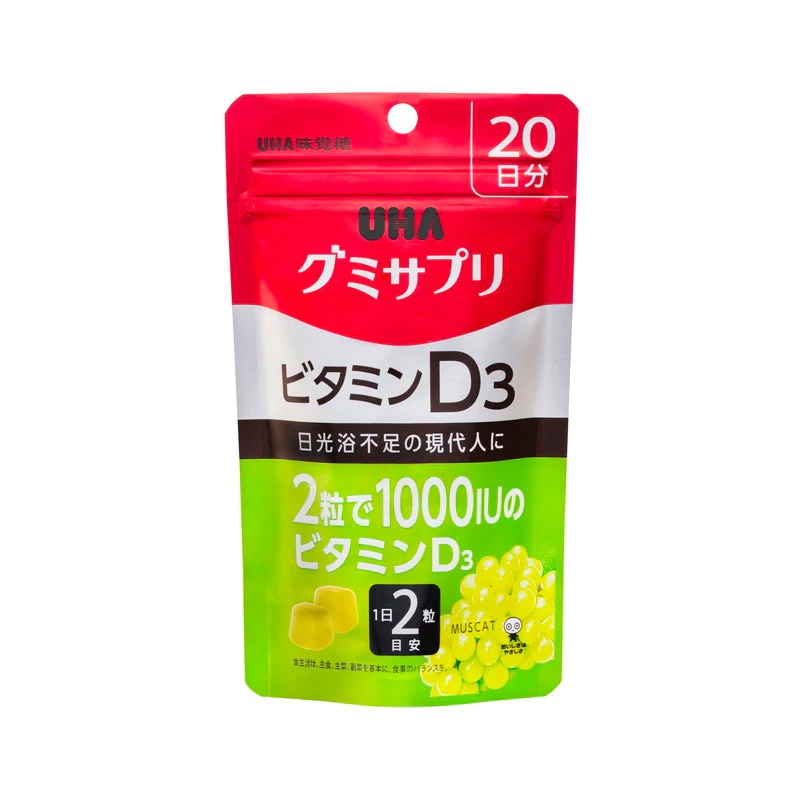 UHA 維生素 D3 軟糖 青提口味 60粒 - Weee!