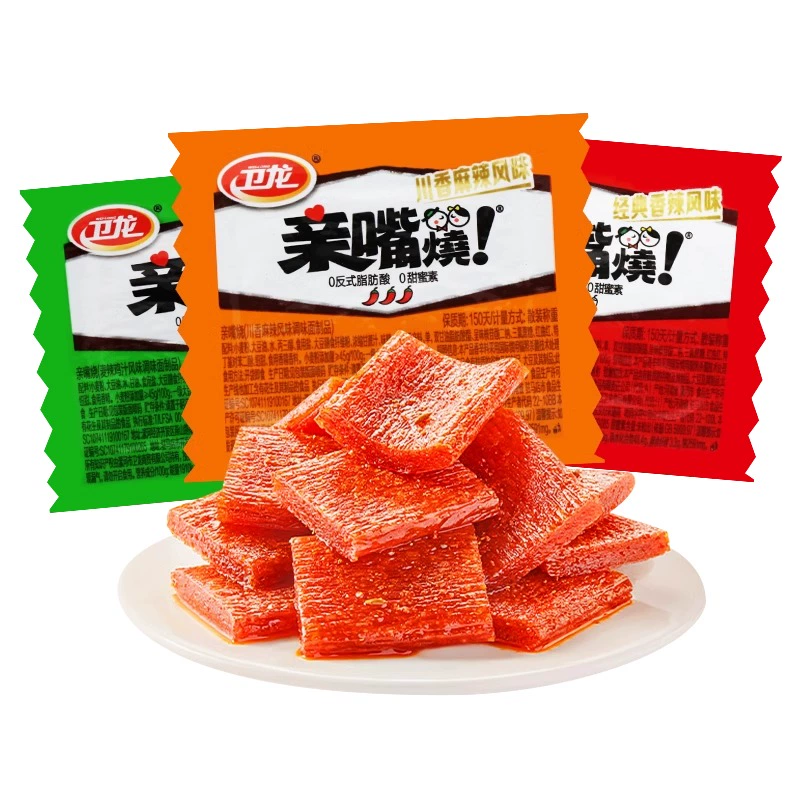 Get Weilong kissed the mouth of the spicy strip spicy spicy slices snack 12.5g*1p Delivered ...