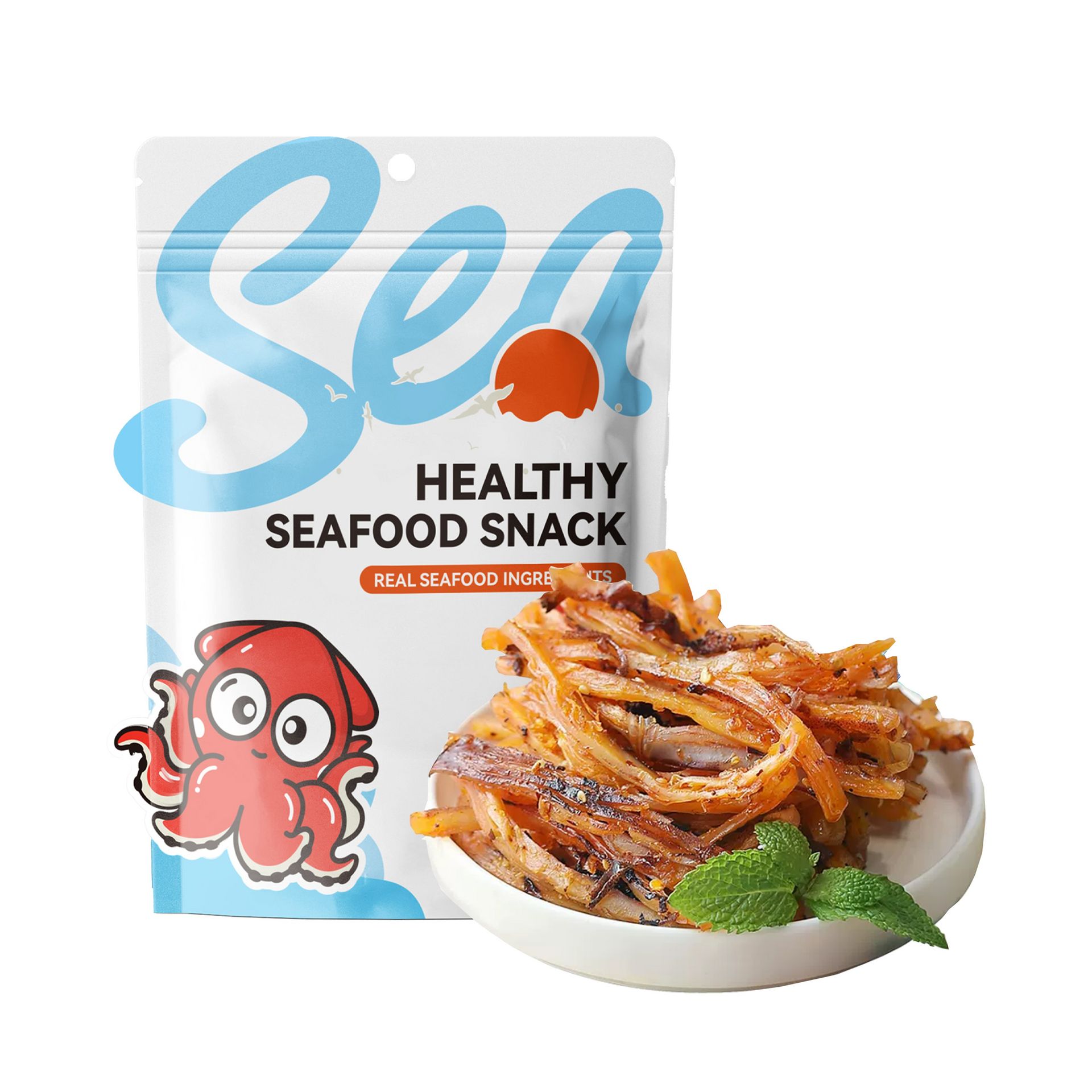 Get Sea Fortune Shredded squid spicy seafood snack an office must-have ...