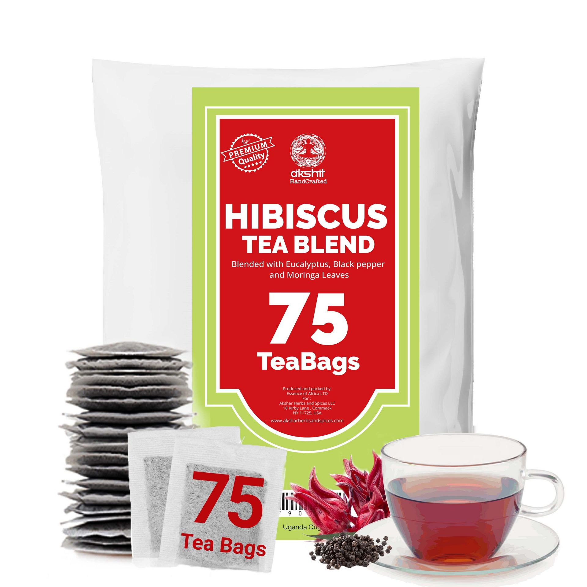 Get 50 Hibiscus Tea Bags, Hibiscus Tea Blended ginger Delivered | Weee ...