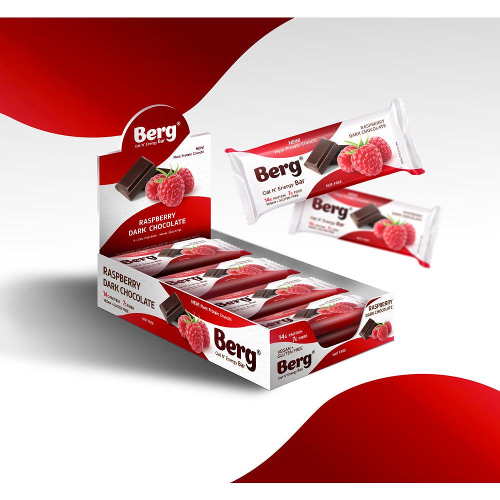Get Berg Bars - Plant Protein Crunch - Berg Bar Raspberry Dark ...