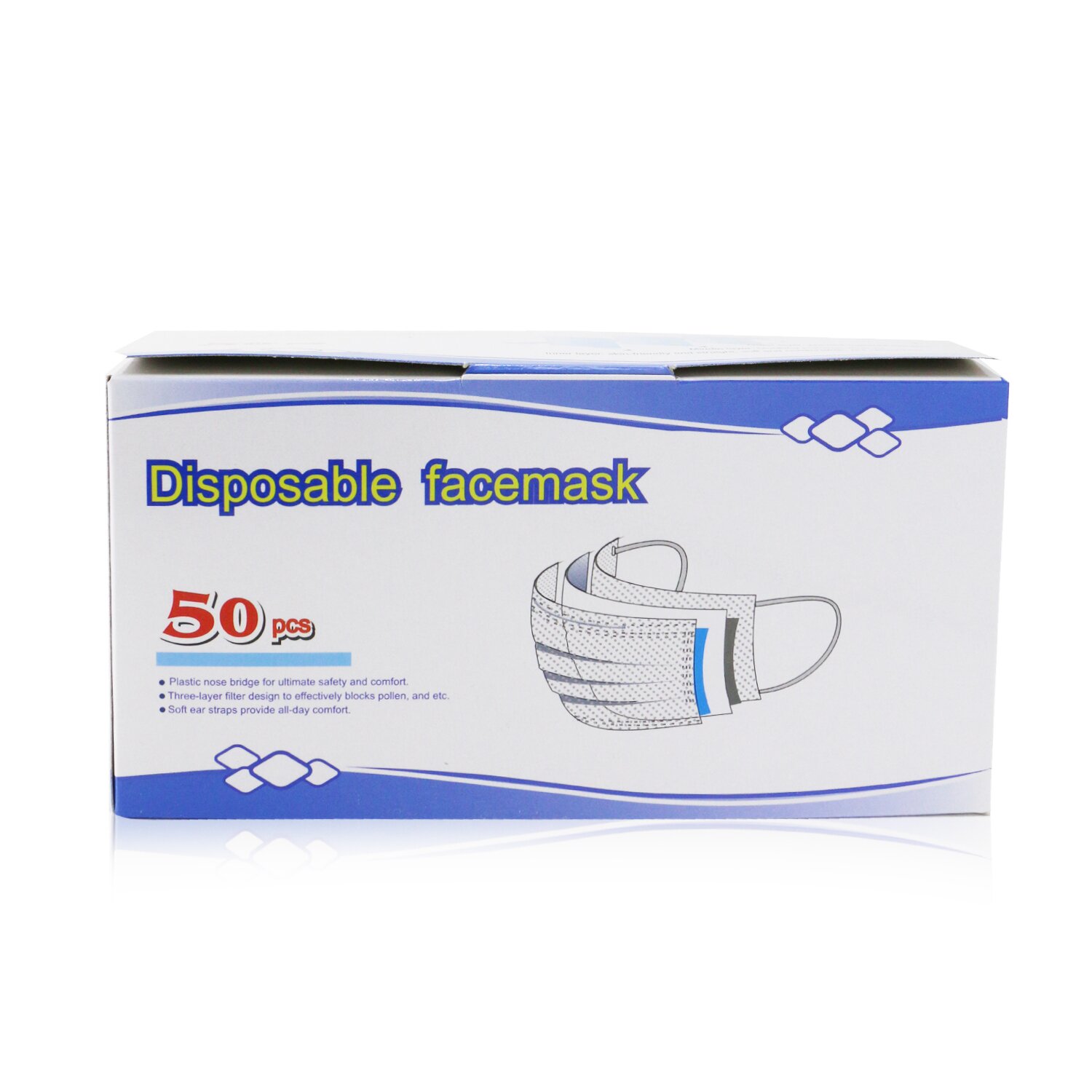 Get GRANDE high-efficiency three-layer disposable mask 50PCS Delivered ...