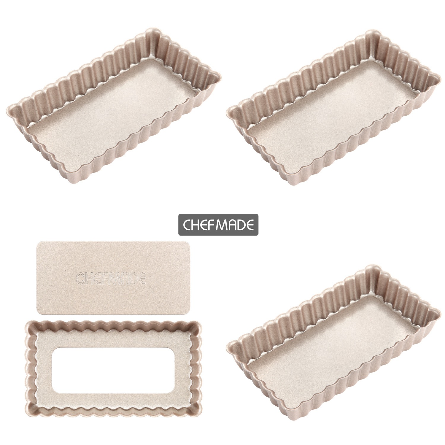 Get CHEFMADE Mini Round Cake Pan Set, 6-Inch 4Pcs Non-Stick Round Cake ...