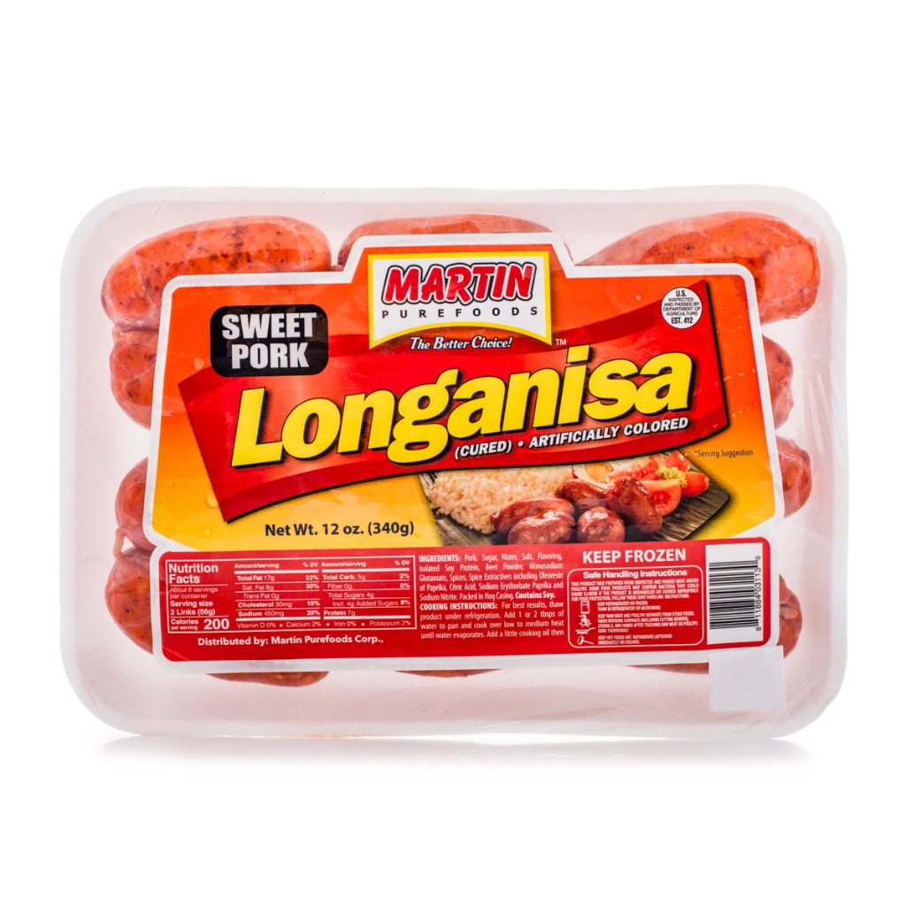 Get Martin Purefoods Sweet Pork Longanisa, Frozen Delivered | Weee ...