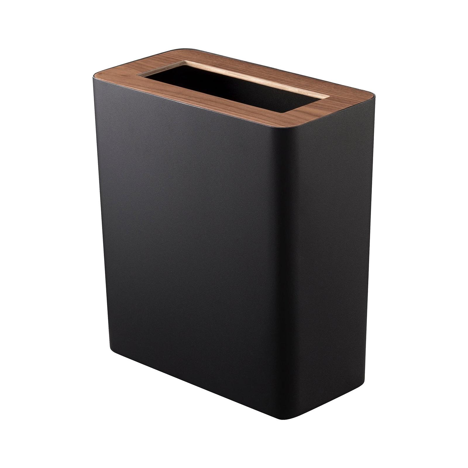 Trash Can - Two Styles - Steel + Wood Rectangle / Walnut - Weee!