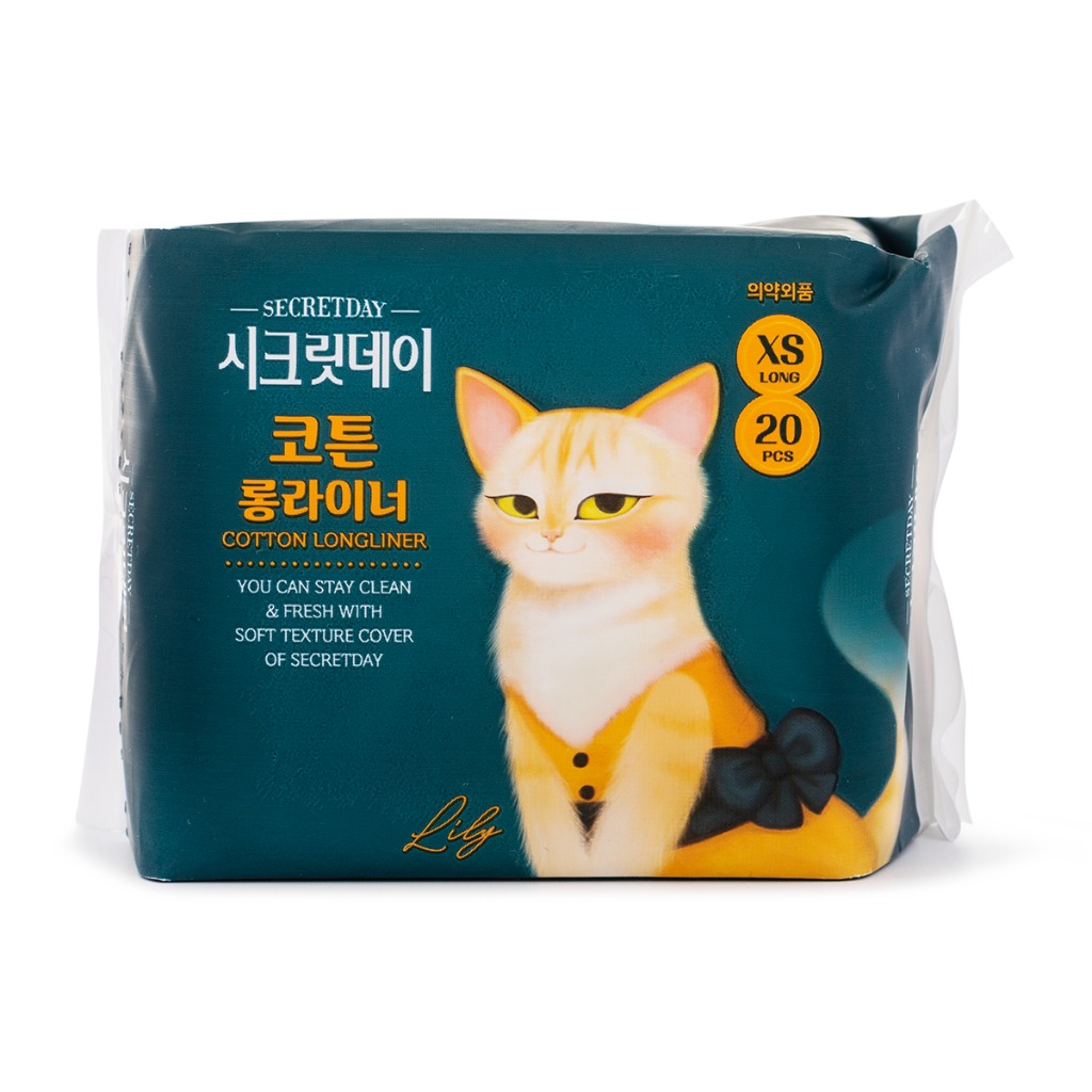 SECRET DAY Cotton Pantyliner Long Type 180mm 20 Pads - Weee!