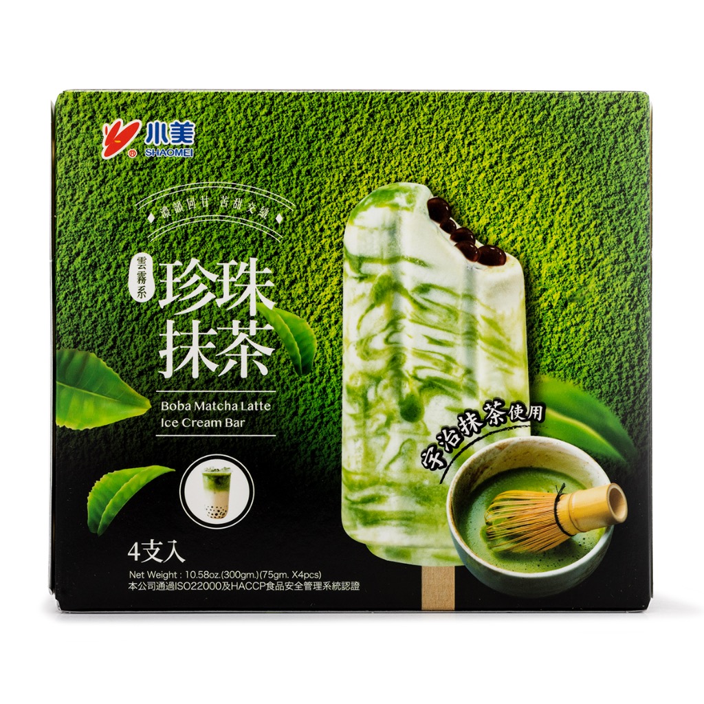 Get Shao Mei Boba Matcha Latte Ice Cream Bar Frozen 4 pc Delivered ...