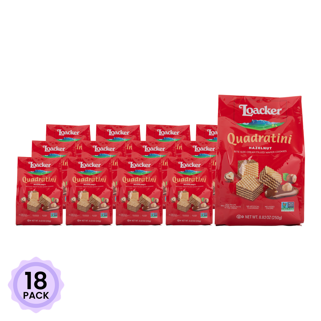 Get Loacker Quadratini Bite-Size Wafer Cookies, Hazelnut Flavor 250 g ...
