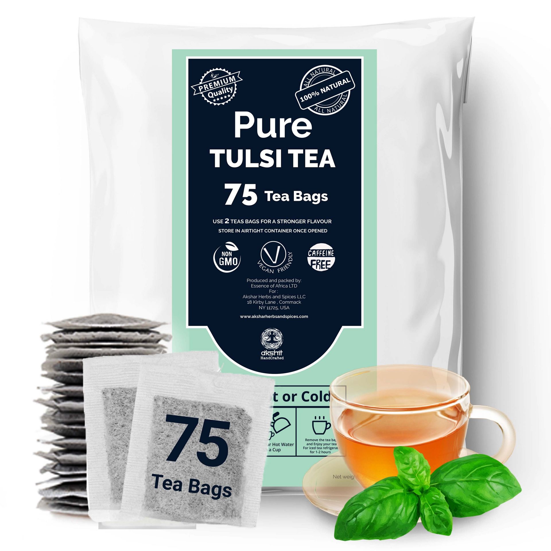Get Akshit 75 Holy Basil Tea Bags, Pure Tulsi Tea Delivered | Weee ...