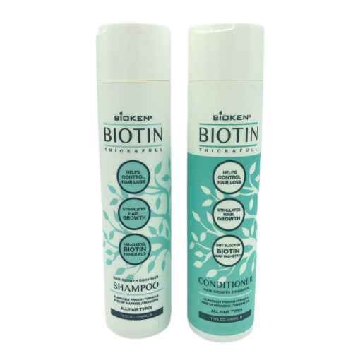 Bioken Biotin Thick & Full Hair Growth Hair Shampoo & Conditioner 10oz / 296ml Shampoo ...