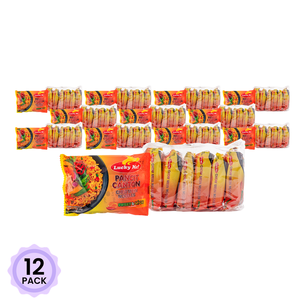 Get Lucky Me Pancit Canton Sweet & Spicy Flavor 6 pack 65 g*12 pack ...
