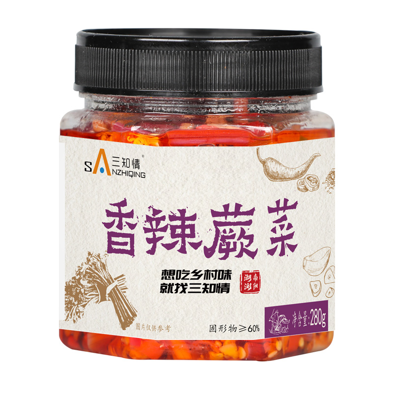三知情 香辣蕨菜脆爽嫩滑爽口开味下饭菜280g*1瓶装 - Weee!