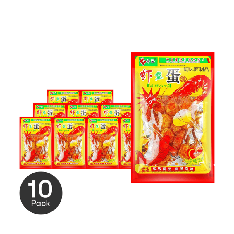 Get Pingru Su Shrimp and Fish Egg | Spicy Gluten Meat 20G * 10 [10 Packaging] [Chil Delivered ...