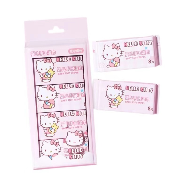 Get Cute Mini Baby Wipes Portable Pouch Extractor-Pink Hello Kitty ...