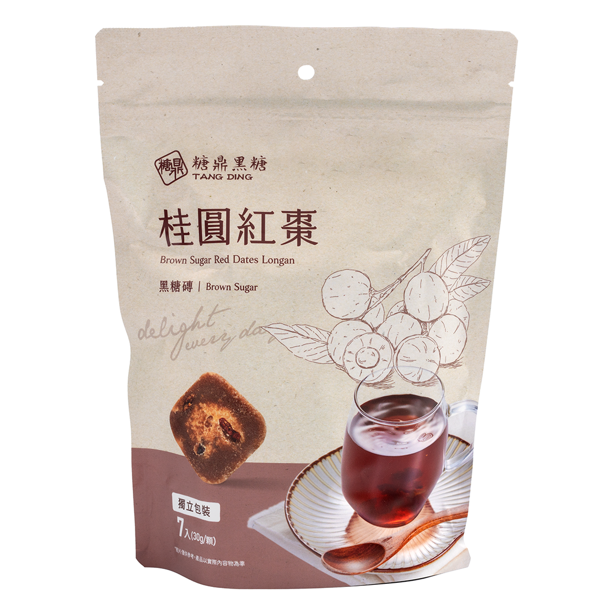 Get Tang Ding Brown Sugar Red Dates Longan Cube 1.05 oz*7 pack ...