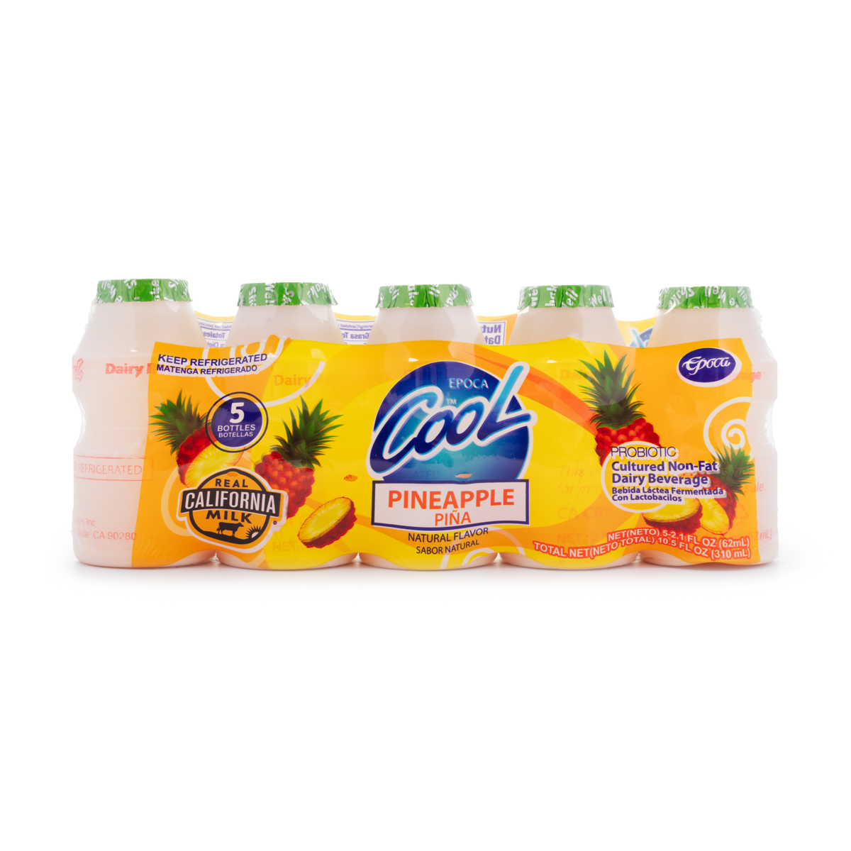 EPOCA Cool Pineapple Non-Fat Probiotic Yogurt Drink 5CT - Weee!