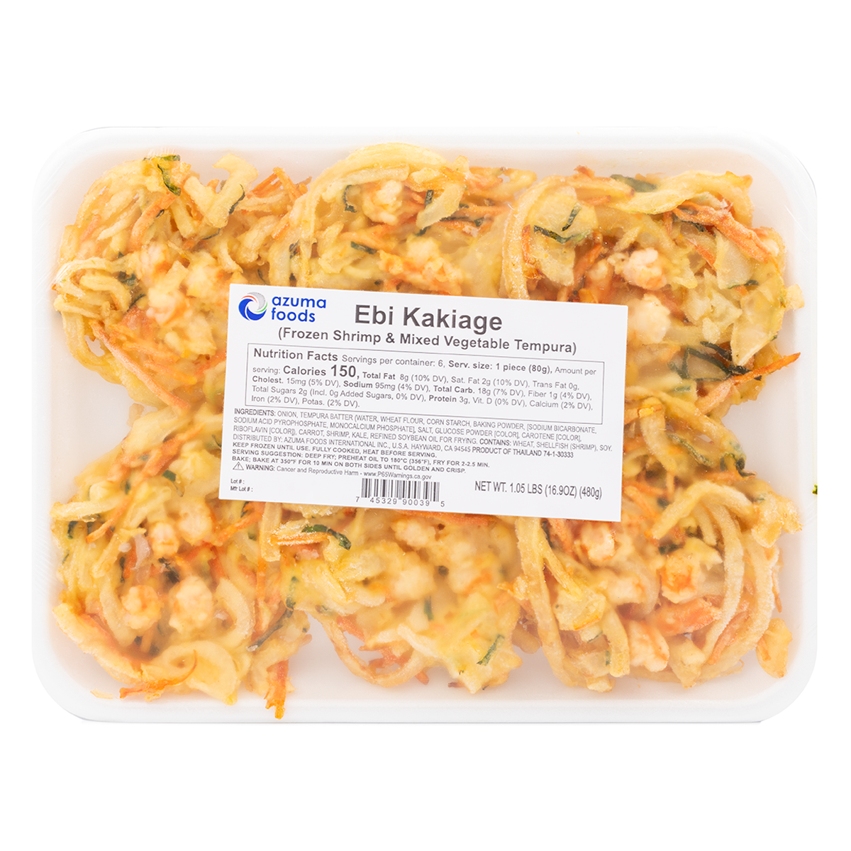 Get Azuma Food Ebi Kakiage (Japanese Tempura with Shrimp) 6P 16.9 oz ...