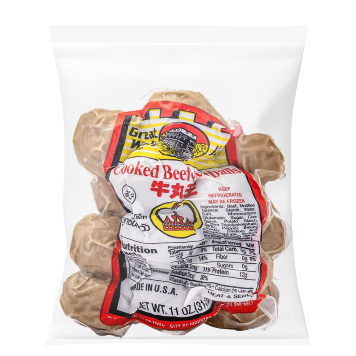 Get Great Wall Bo Vien Beef Meatballs, No Tendon 11 oz Delivered | Weee ...