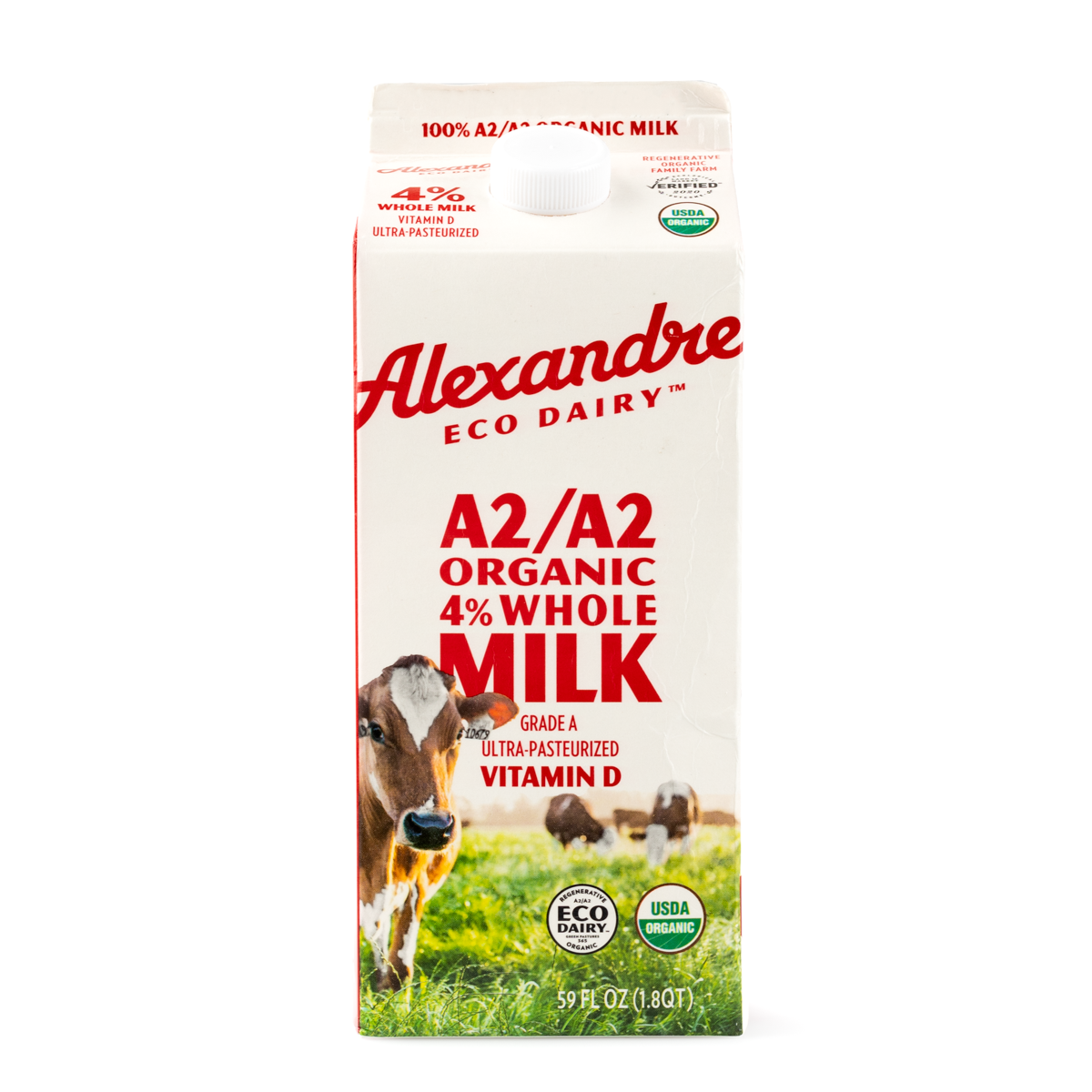 Get Alexander Organic A2 4% Whole Milk 59 oz 59 oz Delivered | MásGusto ...