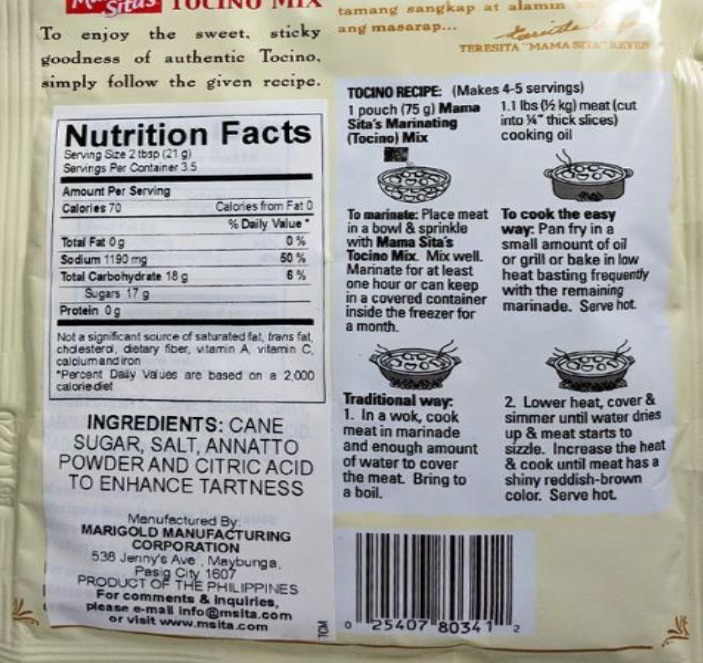 Mama Sita's Tocino Powder Mix - Weee!