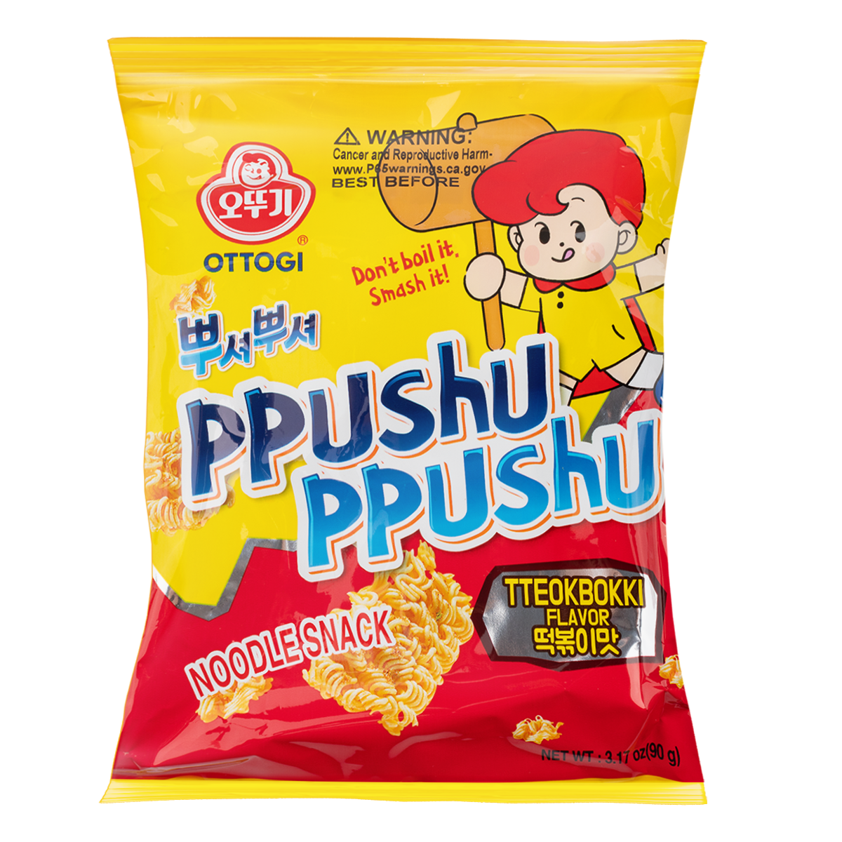 不倒翁 Ppushu Ppushu 干脆面 辣炒年糕味 89 克 - Weee!