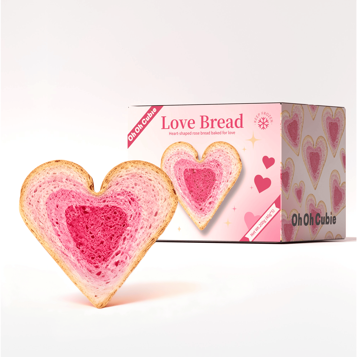 Get Oh Oh Cubie Love Heart Bread (5-Slice Pack) – Valentine’s Edition ...