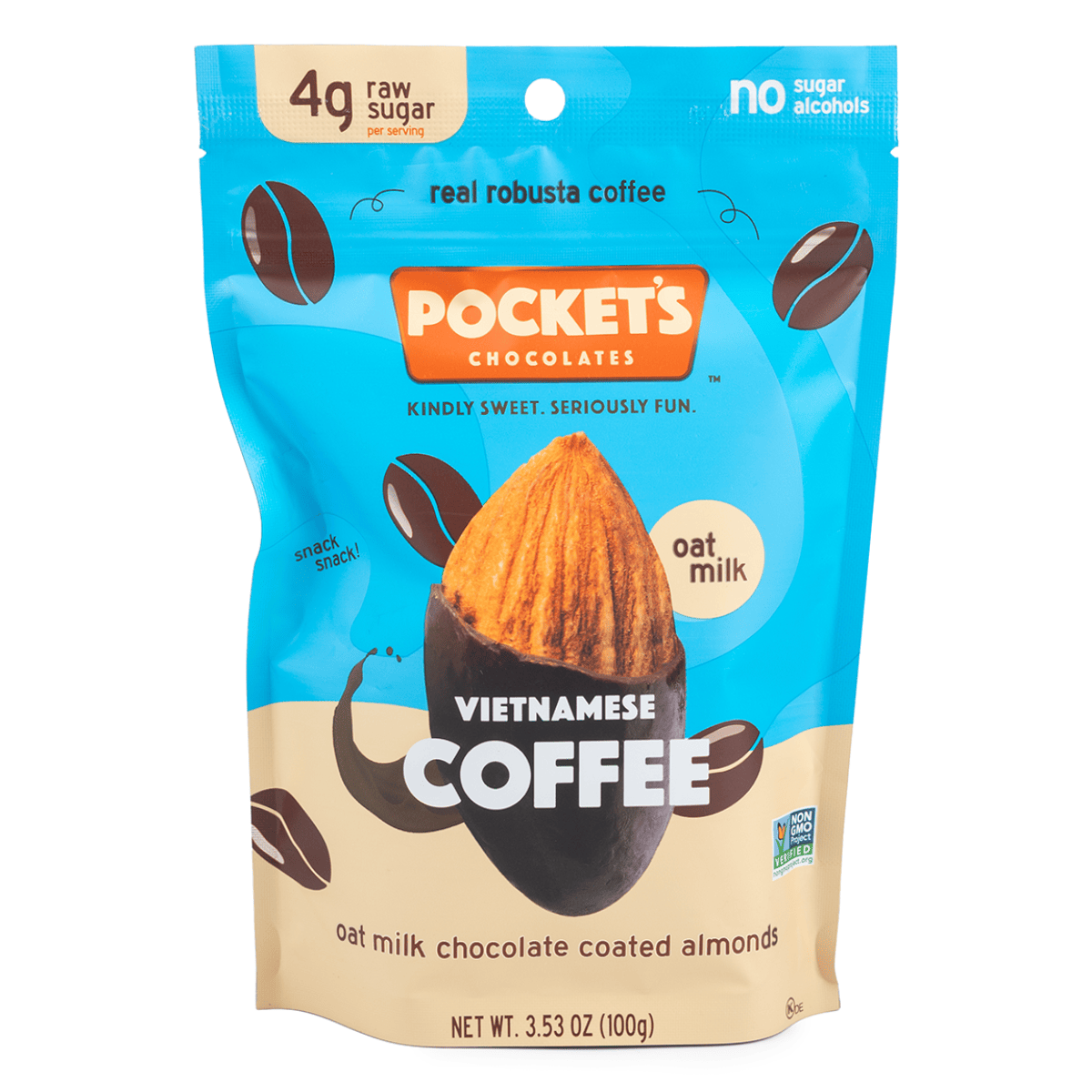 Get Pocket's Viet Coffee Chocolate coated Almonds 3.53 oz Delivered ...