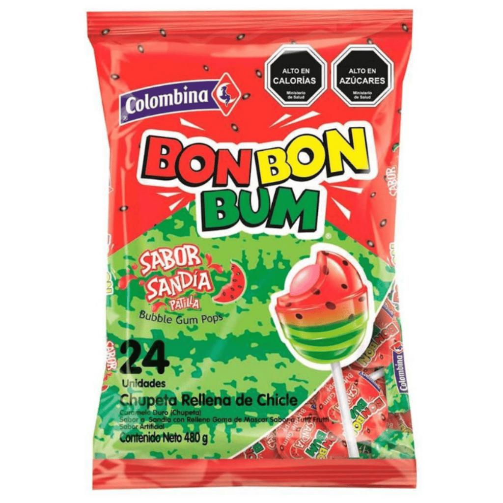 Colombina Bon Bon Bum Watermelon Bubble Gum Pops 14.4 盎司 - Weee!