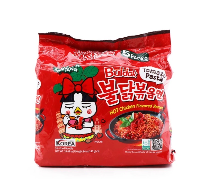 Samyang Buldak Ramen, Tomato Pasta Hot Chicken Flavor 5pk - Weee!
