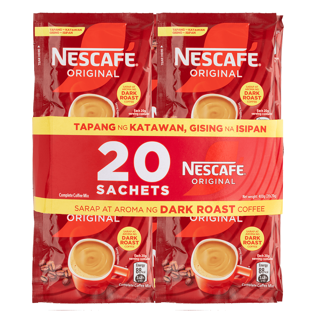 Receba Nescafe Original 3-in-1 Coffee Dark Roast Mix 0.7 onça(s)*20 ...