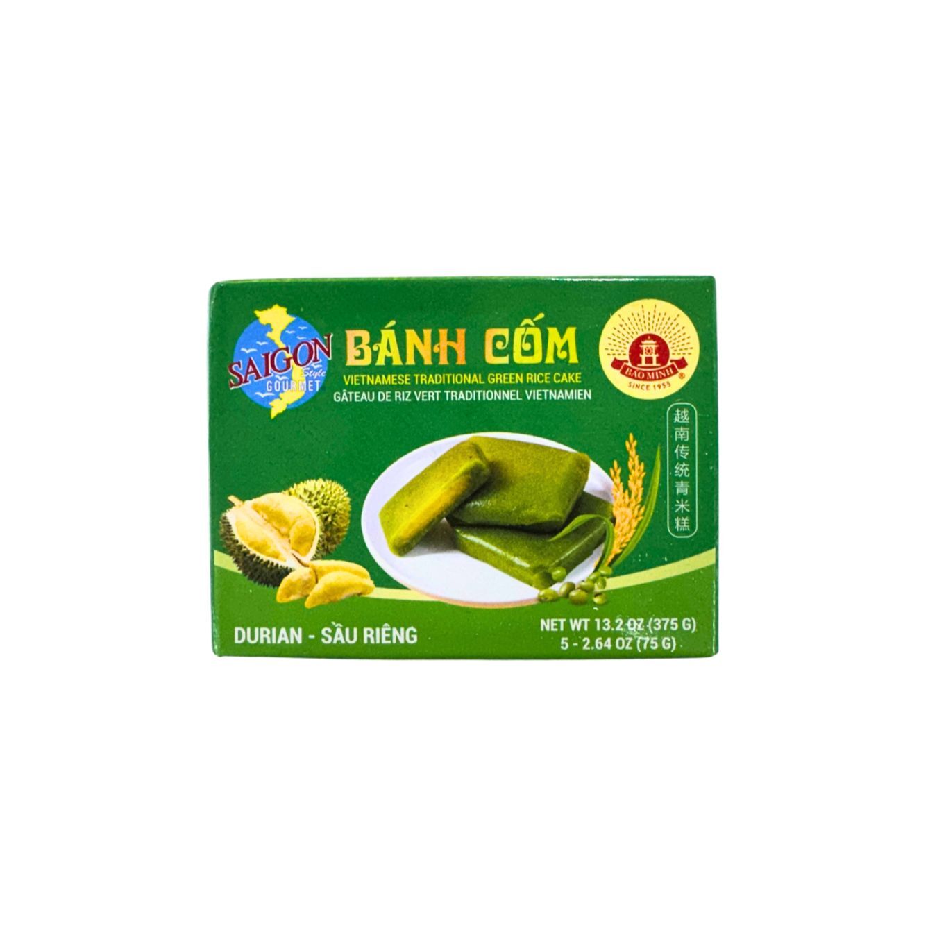 Saigon Gourmet Vietnamese Traditional Green Rice Cake Durian, Frozen 13 ...