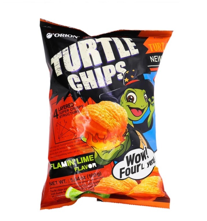 Orion Turtle Chips Flamin' Lime Flavor - Weee!