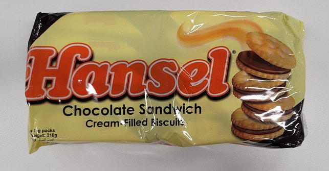 Rebisco Hansel Chocolate Cream-Filled Sandwich Biscuits - Weee!