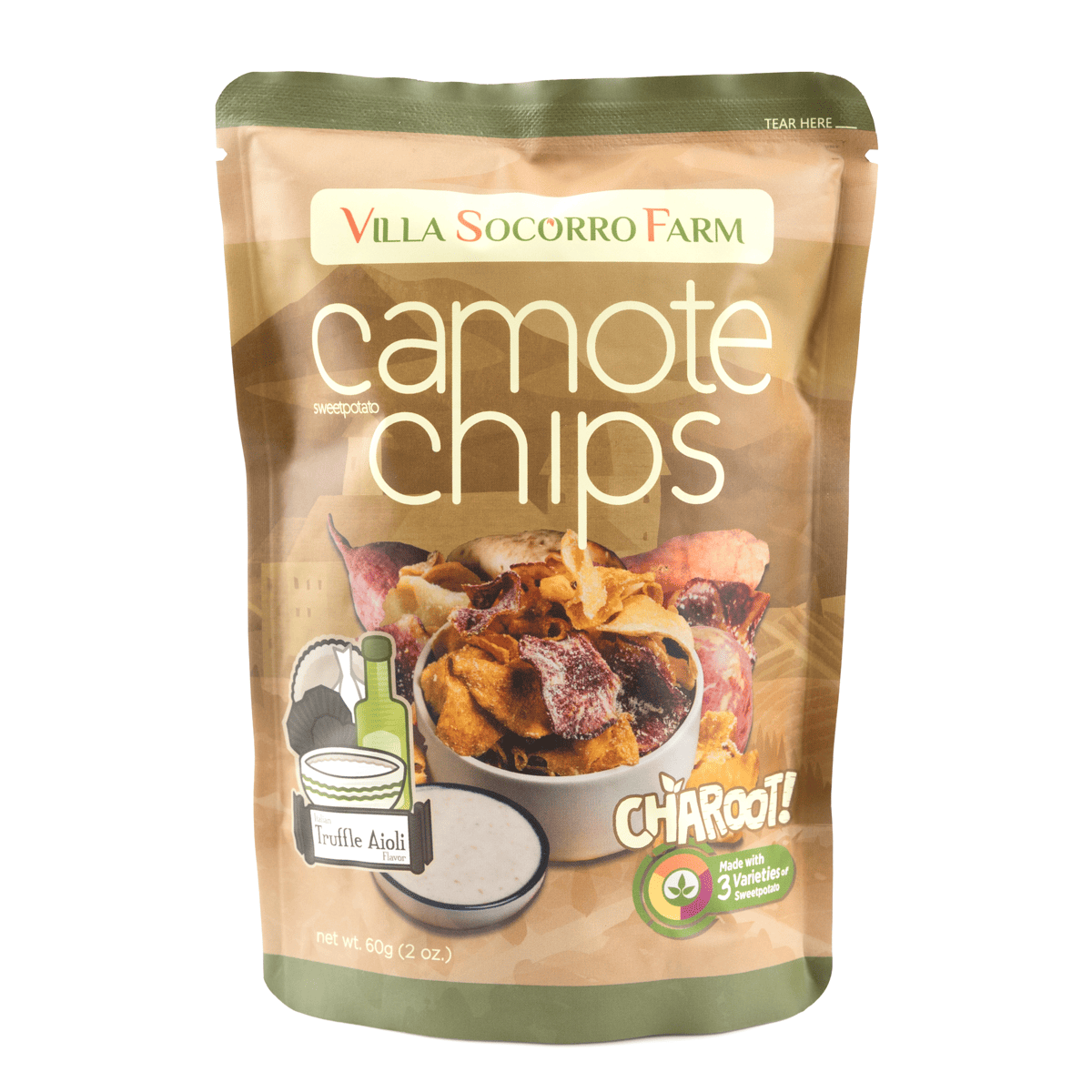 Obtén Villa Socorro Camote (Sweet Potato) Chips Truffle Aioli 60 gramo ...