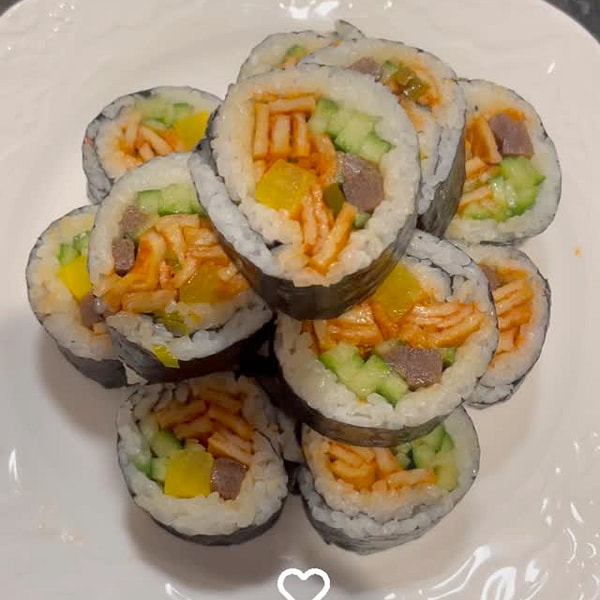 Spicy fishcake Kimbap Spicy fish cake kimbap