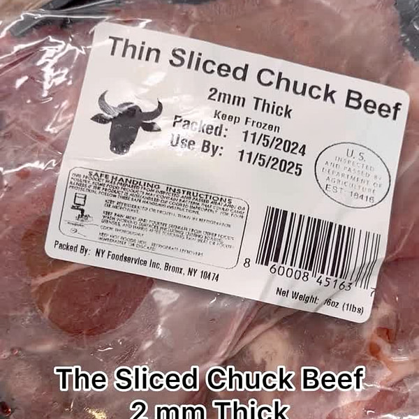 Thinly sliced beef shoulder